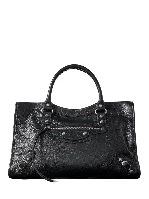 Balenciaga Le City Medium Textured-leather Tote - Black