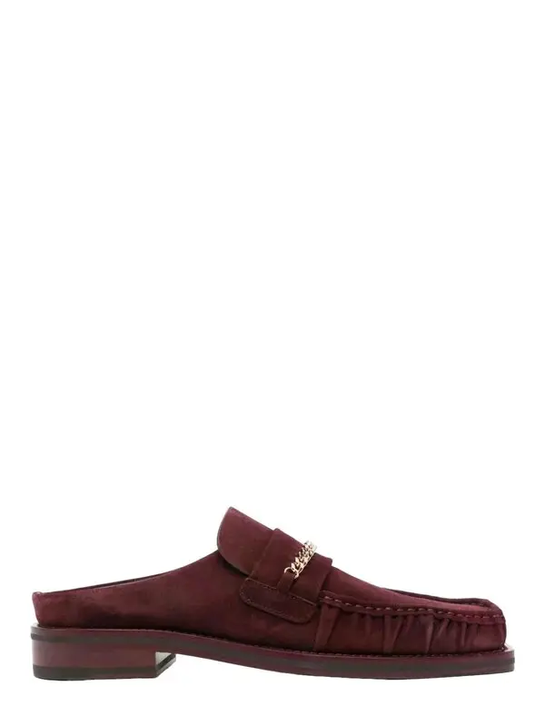 Martine Rose Chain-detail Suede Slippers - Red