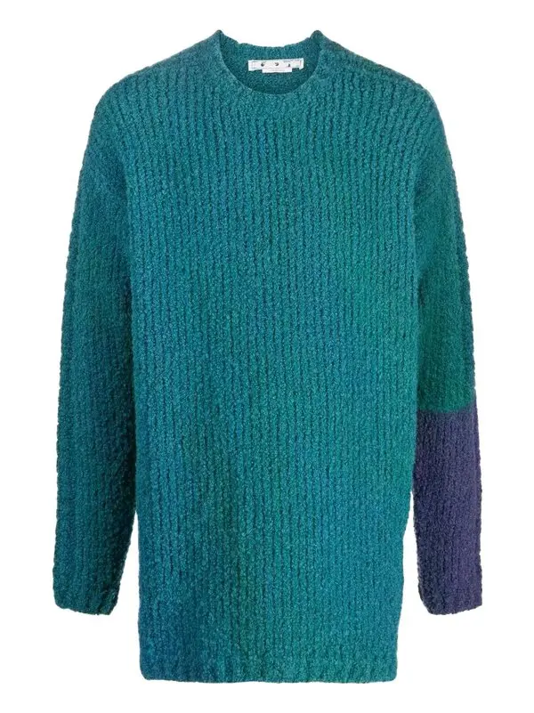 Off-White Chunky Knit Jumper - Blue