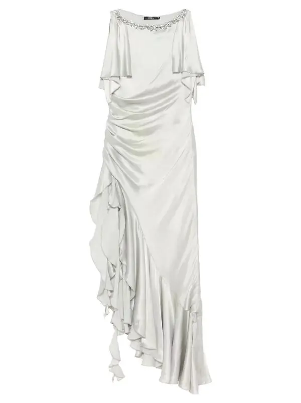 Amen Silk-satin Dress - Grey