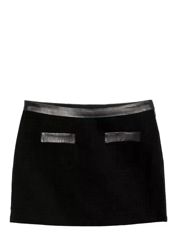 Casablanca Open-weave Mini Skirt - Black