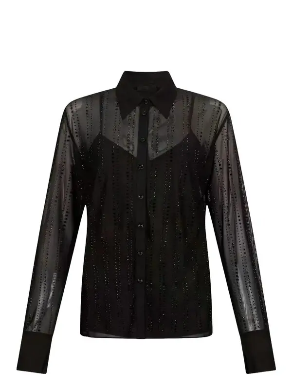 Liu Jo Button Down Tulle Shirt - Black