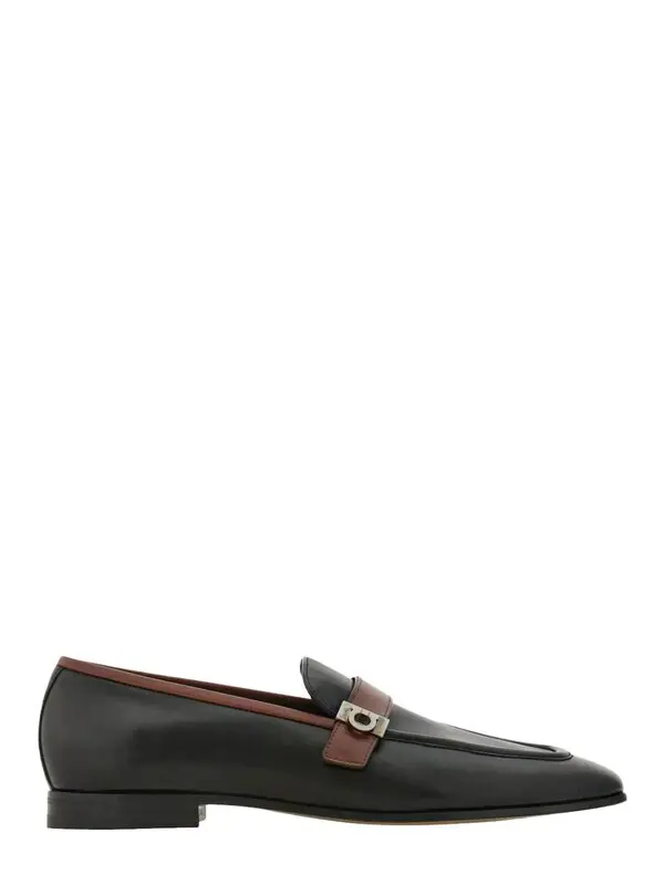 FERRAGAMO Gancini Hug-buckle Loafers - Brown