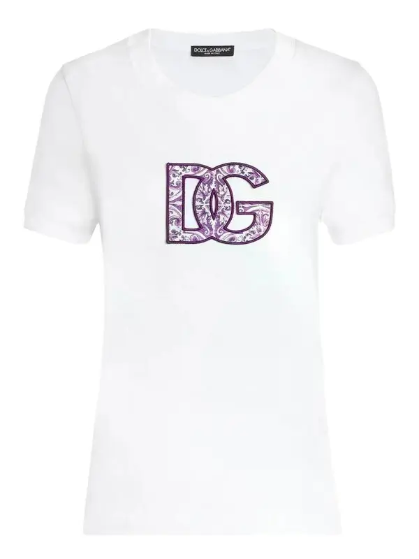 Dolce & Gabbana Logo-appliqué Cotton T-shirt - White
