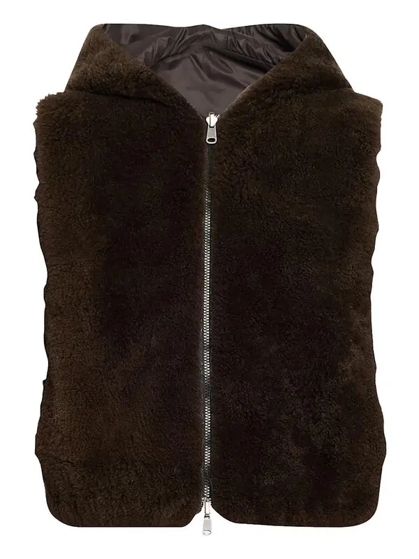 Brunello Cucinelli Reversible Hooded Goat Vest - Horse