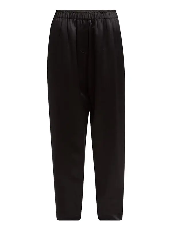 Giorgio Armani Pull-on Silk Trousers - Black