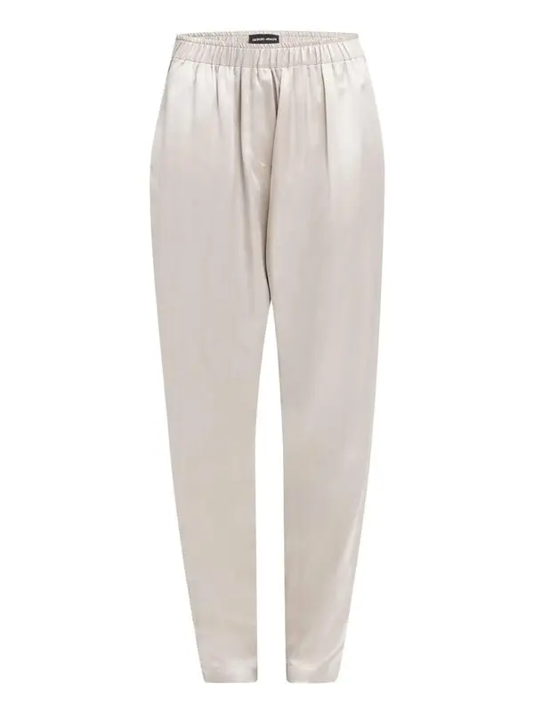 Giorgio Armani Pull-on Silk Trousers - Silver
