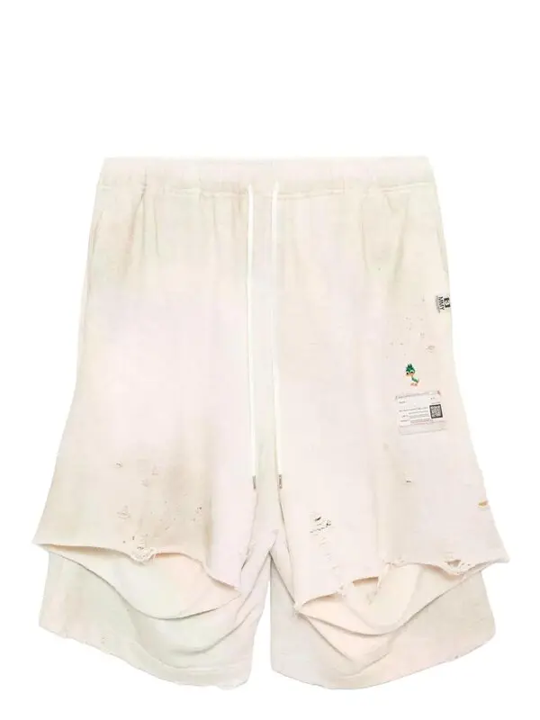 Mihara Yasuhiro Distressed Track Shorts - Neutrals