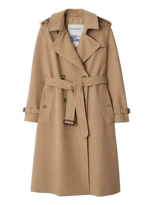 Burberry The Kensington Belted Cashmere-wool Trench Coat - Brown