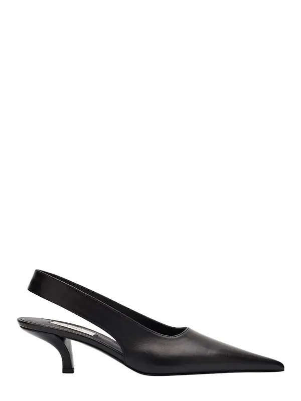 TOTEME Leather Slingback Pumps - Black