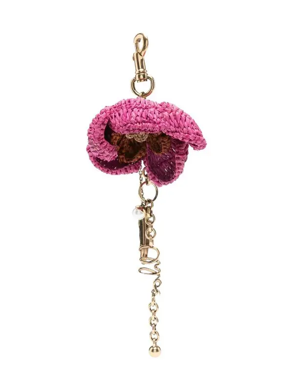 Chloé Floral-motif Bag Charm - Pink
