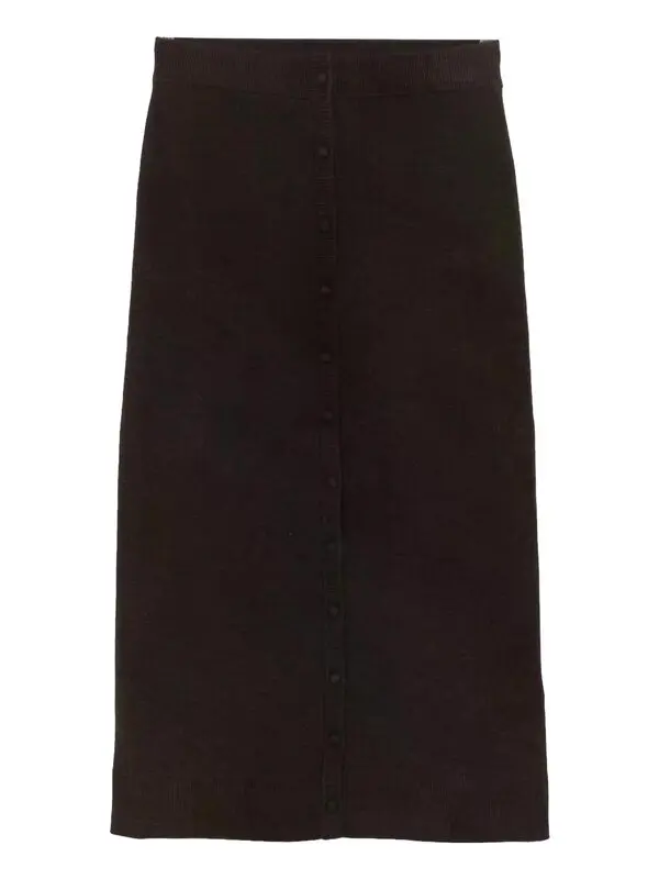 Victoria Beckham Button-detailed Midi Skirt - Brown