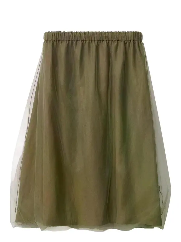 Fabiana Filippi Midi Skirt With Tulle Overlay - Green