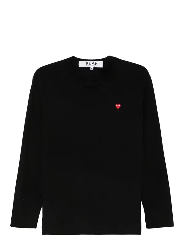 Play Comme Des Garcon Heart-patch T-shirt - Black