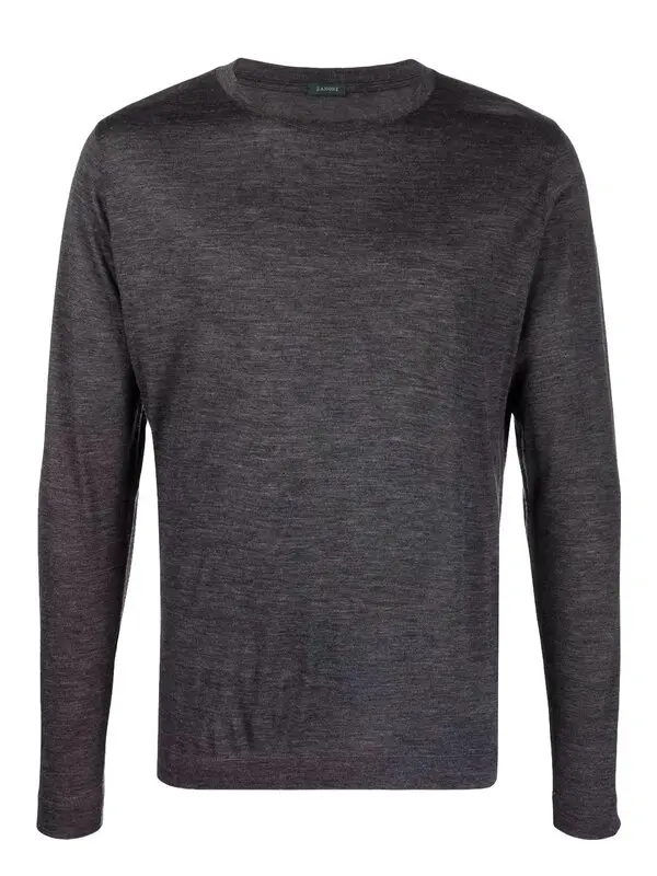 ZANONE Round Neck Knitted Top - Grey