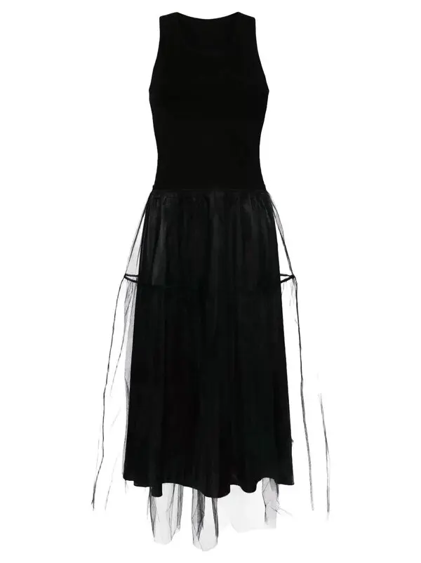 JNBY Tulle-inserts Midi Dress - Black