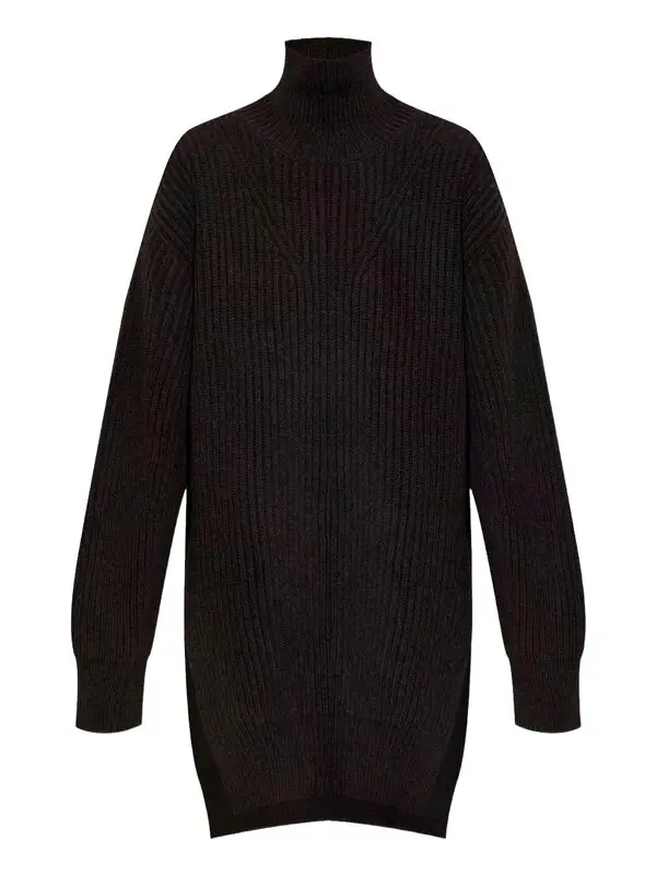 JIL SANDER Ribbed Turtleneck Sweater - Brown