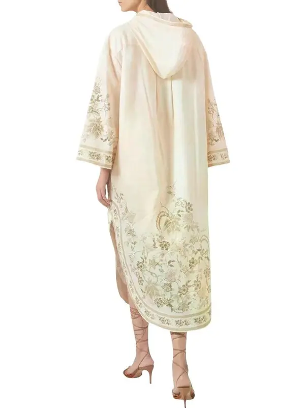 Zimmermann Printed Hooded Midi Dress - Neutrals