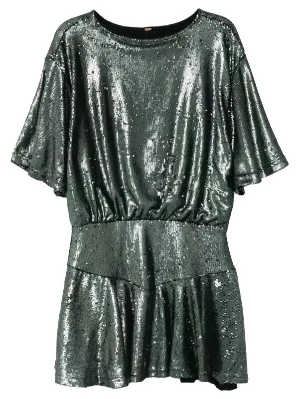 Free People Manuka Sequin Mini Dress - Silver