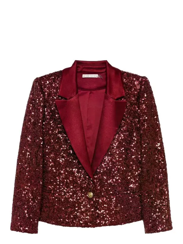 Alice + Olivia Devyn Sequin-embellished Blazer - Red
