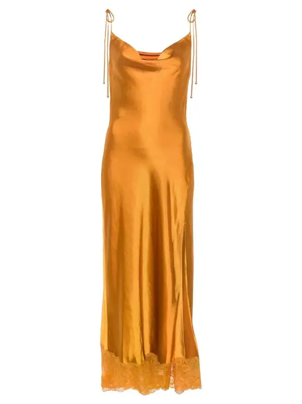 SELF-PORTRAIT Satin Dress - Orange