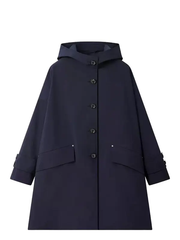 Mackintosh Humbie Hooded Button-up Coat - Blue