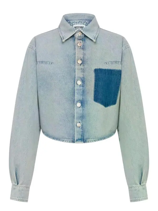 Moschino Cropped Denim Shirt - Blue