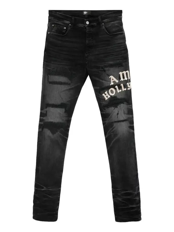 Amiri Distressed Skinny Jeans - Black