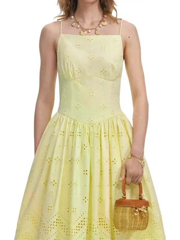 SELF-PORTRAIT Cotton Dress - Yellow