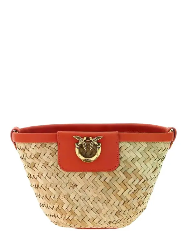 Pinko Bucket Bag With Detachable Shoulder Strap - Neutrals