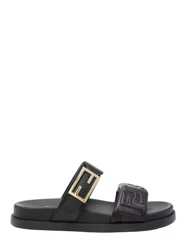 Fendi Nappa Leather Sandals - Black