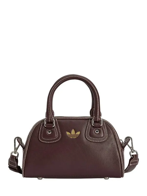 WALES BONNER X ADIDAS Small Leather Bowling Bag - Burgundy