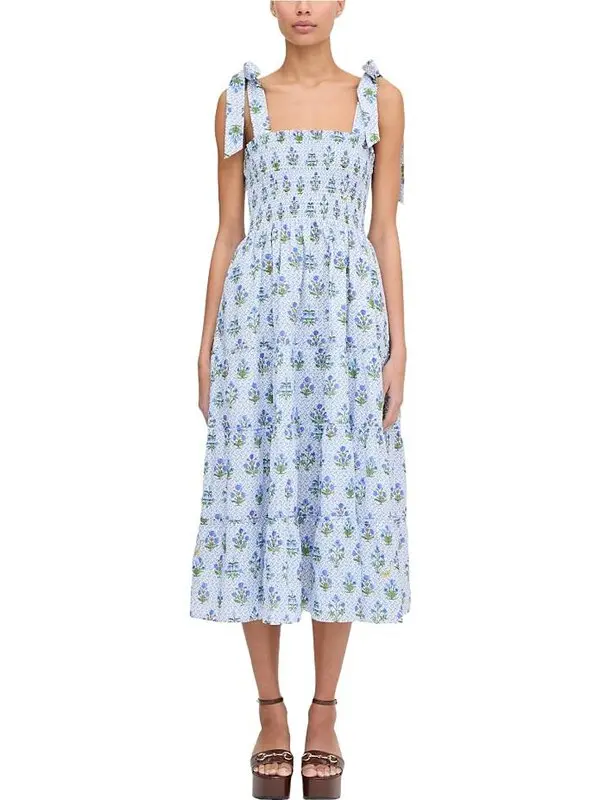 Hill House Home The Ribbon Ellie Nap Dress - Blue Block Print