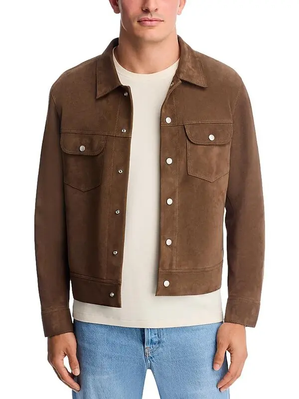 FRAME Suede Trucker Jacket - Mocha
