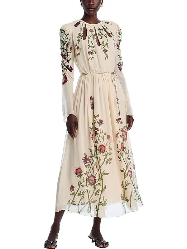 Farm Rio Romantic Nature Long Sleeve Maxi Dress - Romantic Nature Multi