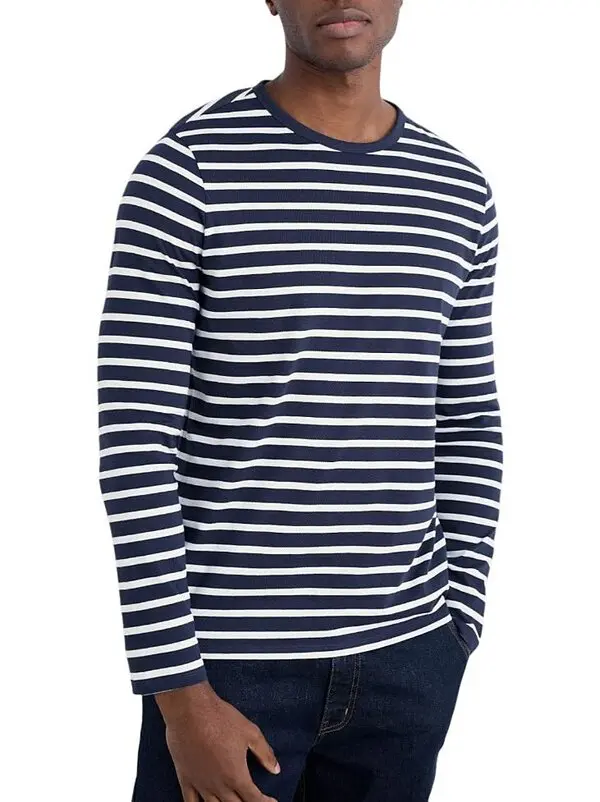 SEASALT CORNWALL Sailor Long Sleeve T-shirt - Breton Maritime Chalk