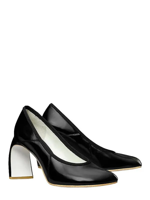 Tory Burch Peep Toe 90 Pumps - Perfect Black