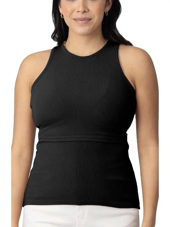 KINDRED BRAVELY Ribbed Racerback Nursing Tank - Black