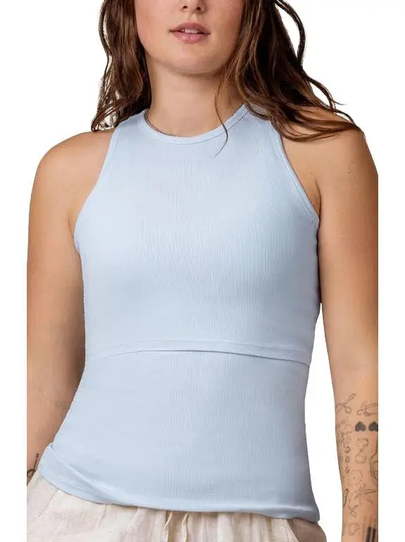 KINDRED BRAVELY Ribbed Racerback Nursing Tank - French Blue