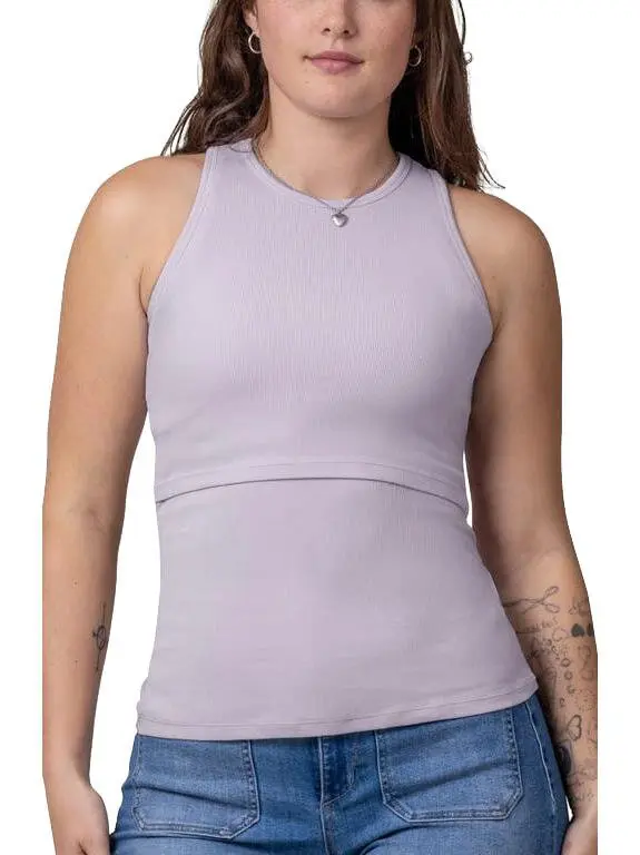 KINDRED BRAVELY Ribbed Racerback Nursing Tank - Lavender Mist