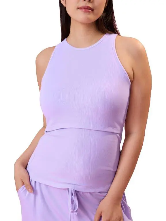 KINDRED BRAVELY Ribbed Racerback Nursing Tank - Lavender Mist