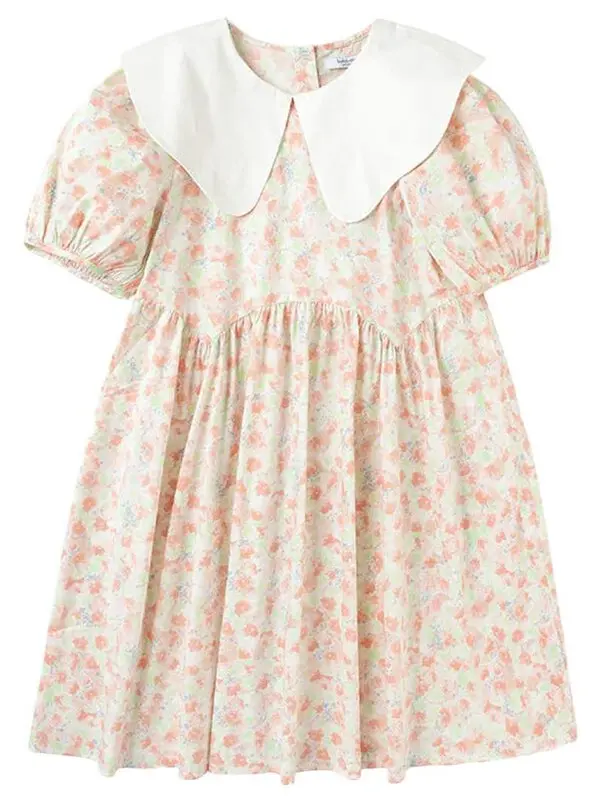 BALABALA Floral Dress With Petal Collar - Pink