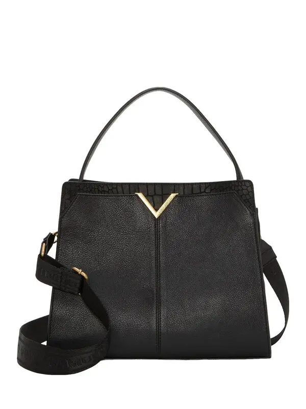 Vince Camuto Tasha Leather Top Handle Bag - Black