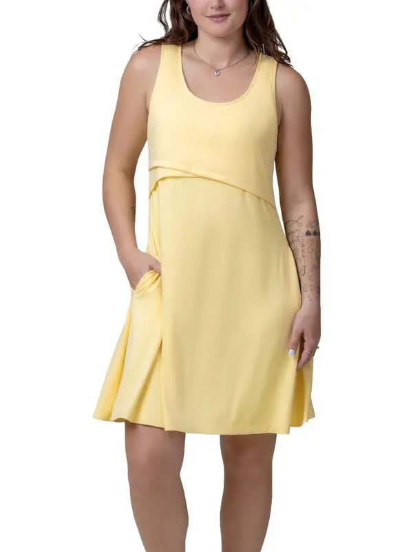 KINDRED BRAVELY Penelope Crossover Nursing Dress - Butter Yellow