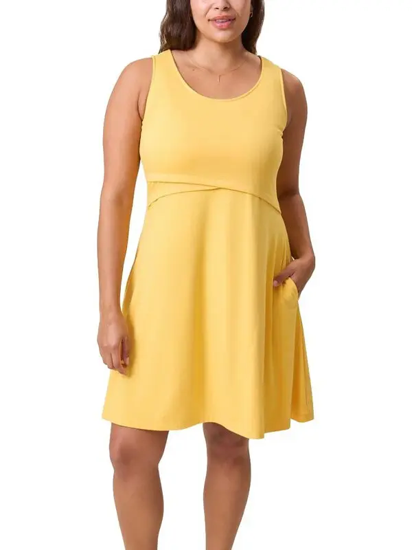 KINDRED BRAVELY Penelope Crossover Nursing Dress - Citrus Yellow