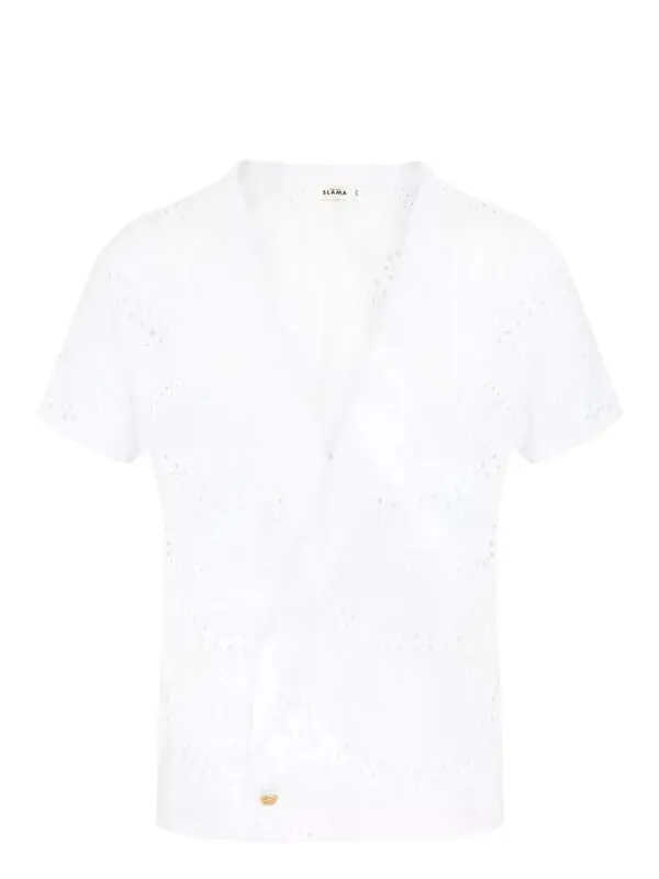 AMIR SLAMA Broderie-anglaise Shirt - White