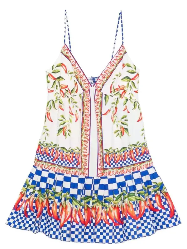 Farm Rio Printed Mini Dress - White