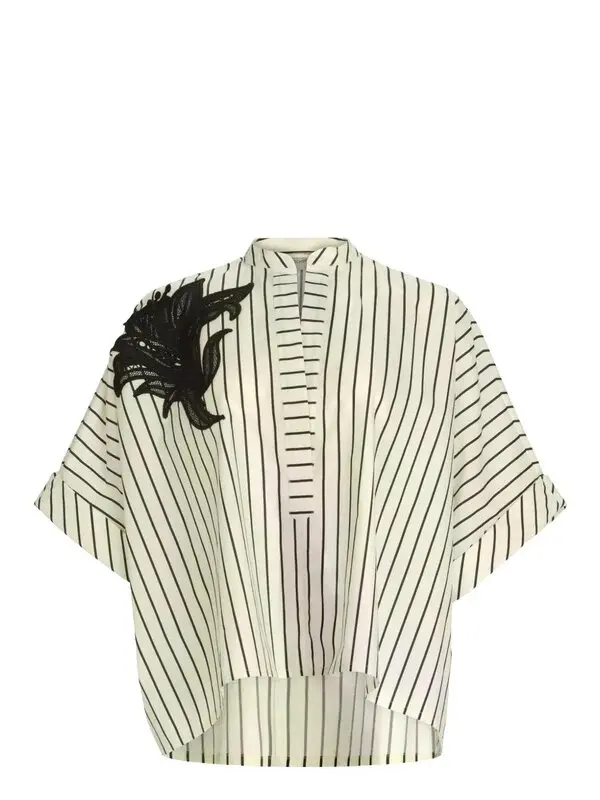 Silvia Tcherassi Daia Blouse - Black White Stripes