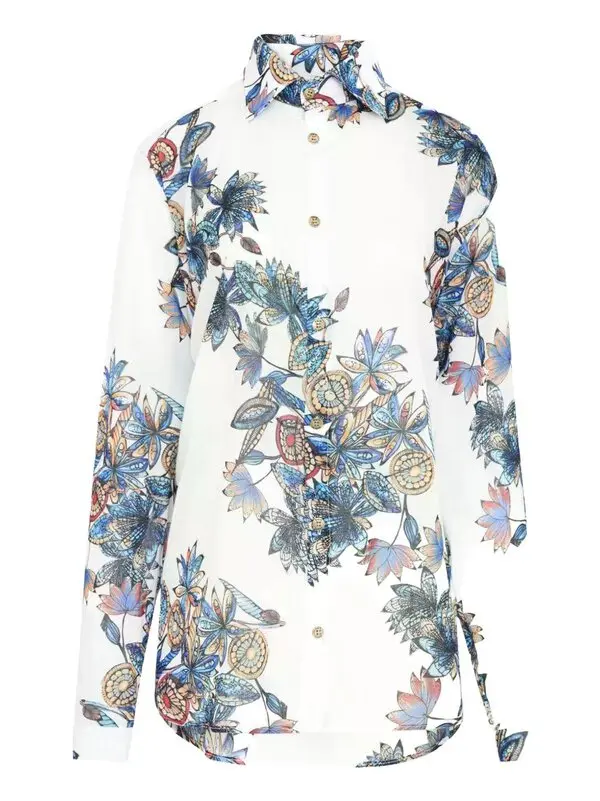 AMIR SLAMA Floral-print Shirt - White