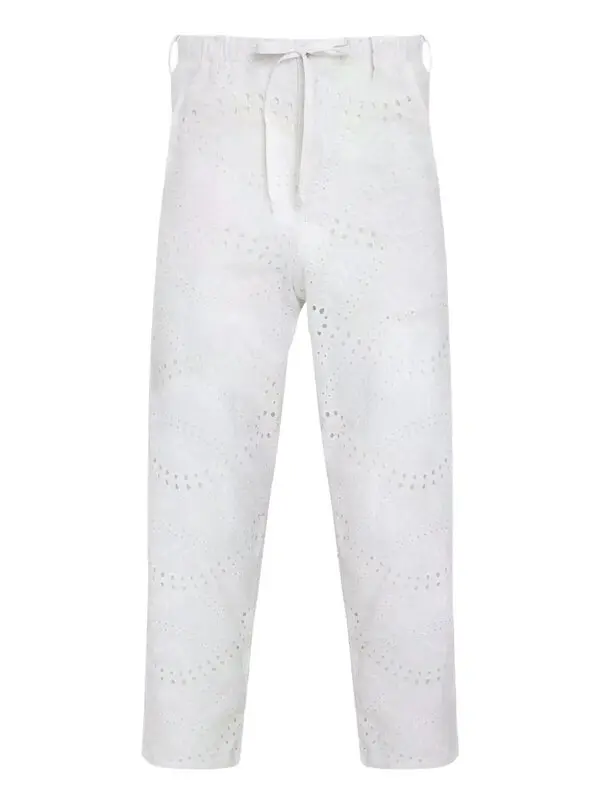 AMIR SLAMA Broderie-anglaise Drawstring Trousers - White